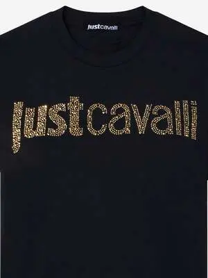 Just Cavalli Embellished Logo T-shirt - Black