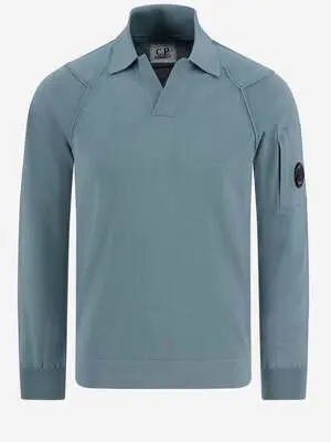 C.P. COMPANY Long Sleeved Cotton Polo Shirt