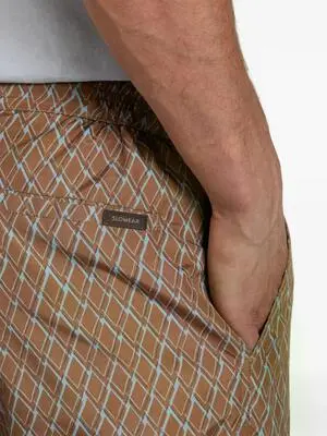 SLOWEAR Geometric Print Swim Shorts
