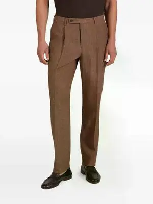 Incotex Micro Houndstooth Linen Trousers