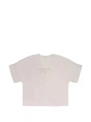 GLANSHIRT Ivory Tie-neck Blouse