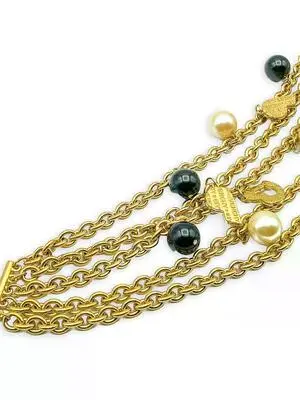 Givenchy 1990s Multi-chain Logo Charm Necklace