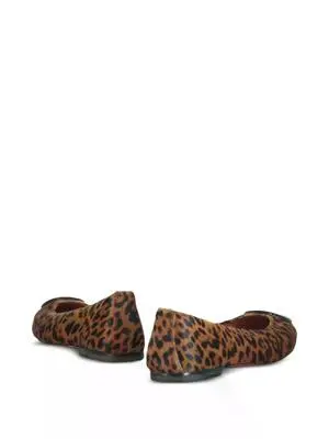 Santoni Animal-print Buckle Ballet Flats
