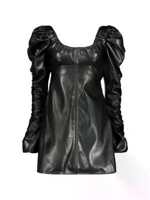 ELLERY Gathered Sleeve Contrast Stitch Mini Dress