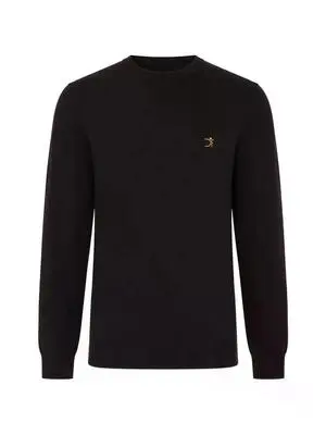 UOMINITALIANI Merino Wool Embroidered Logo Sweater