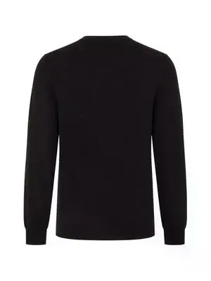UOMINITALIANI Merino Wool Embroidered Logo Sweater