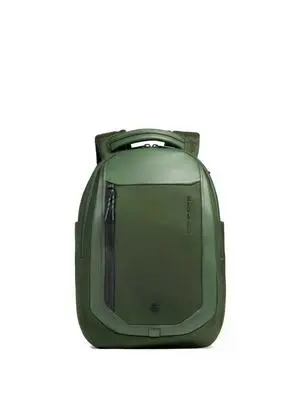 PIQUADRO Leather-panelled Laptop Backpack - Green