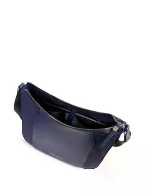 PIQUADRO Leather Panel Shoulder Bag