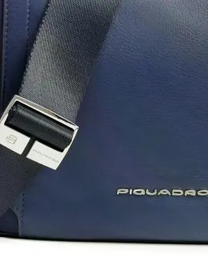 PIQUADRO Leather Panel Shoulder Bag