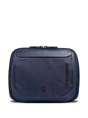 PIQUADRO Leather Trim Crossbody Bag - Blue