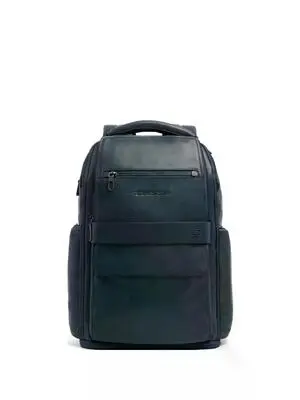 PIQUADRO Commute Leather Backpack - Blue