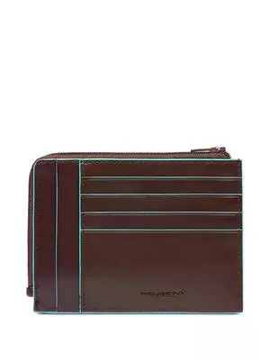 PIQUADRO Zipped Leather Card Holder