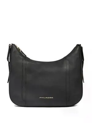 PIQUADRO Logo-lettering Leather Crossbody Bag - Black