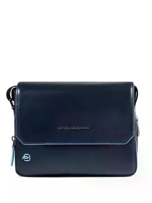 PIQUADRO Square Leather Crossbody Bag - Blue