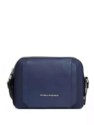 PIQUADRO Leather Panelled Cross Body Bag - Blue