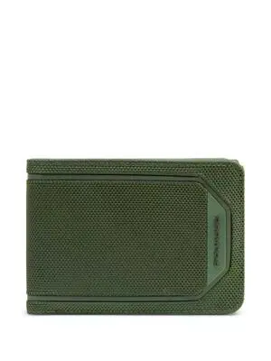 PIQUADRO Mesh-texture Flip-up Wallet - Green