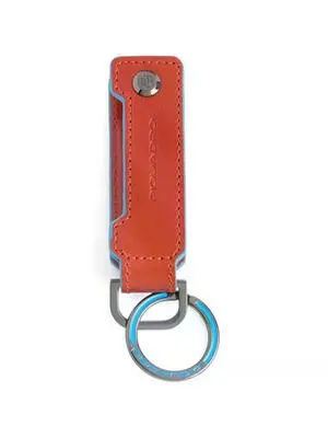 PIQUADRO Logo-detail Leather Keyring - Orange