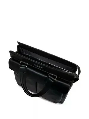 PIQUADRO Grained Leather Tote Bag
