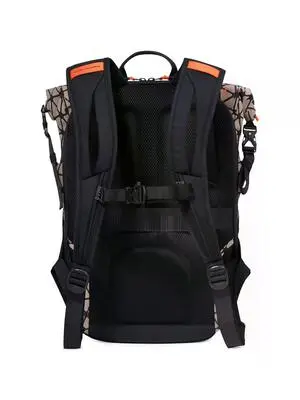 PIQUADRO Geometric Pattern Roll-top Backpack