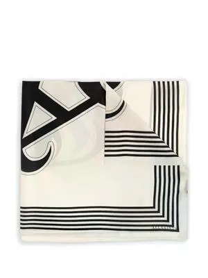 ALLSAINTS Graphic-print Striped-border Scarf - Neutrals