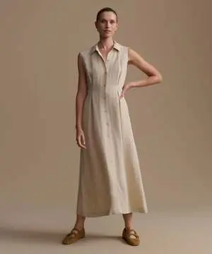 Jenni Kayne Jayne Dress In Linen Viscose Blend