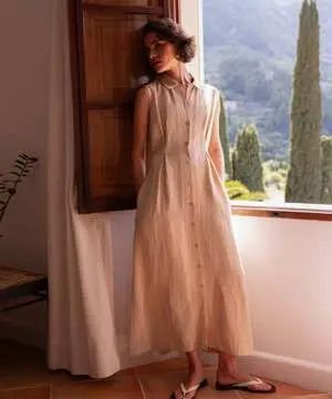 Jenni Kayne Jayne Dress In Linen Viscose Blend