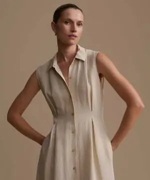 Jenni Kayne Jayne Dress In Linen Viscose Blend
