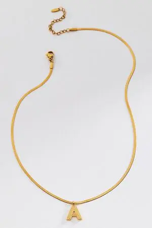Anthropologie Water Resistant Initial Necklace - A