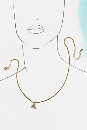 Anthropologie Water Resistant Initial Necklace - A
