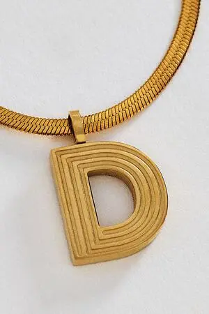 Anthropologie Water Resistant Initial Necklace D