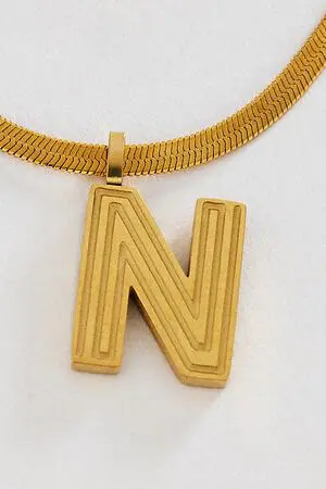 Anthropologie Water Resistant Initial Necklace N