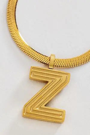 Anthropologie Water Resistant Initial Necklace Z