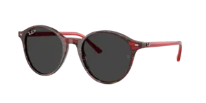 Ray-ban Tortoiseshell Round Frame Sunglasses - Polarized Black