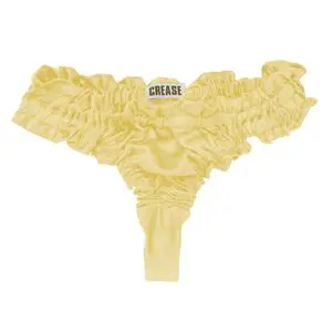 CREASE Silk Scalloped Thong - Yellow