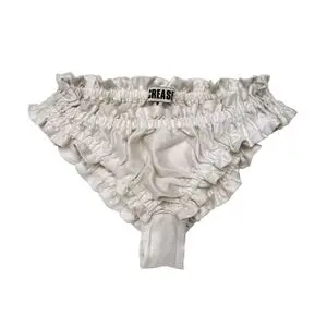 CREASE Silk Scalloped Briefs - White
