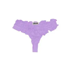 CREASE Silk Scalloped Thong - Purple