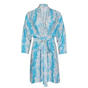 STATE OF GEORGIA The Rise And Shine" Hibiscus Print Mini Kaftan - Blue