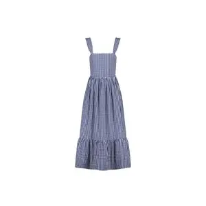 PALINGÉNÉSIE Jeanne Vichy Gingham Maxi Dress - Blue