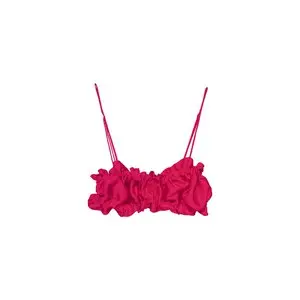 CREASE Silk Scalloped Bandeau Bra Fuchsia - Pink