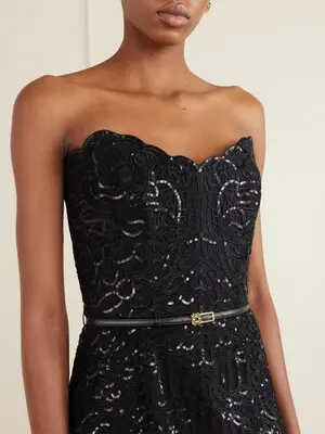 Elie Saab Strapless Sequined Gown