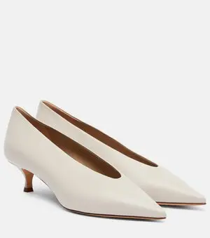 Le Monde Beryl Babouche Leather Pumps Grey