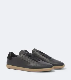 Zegna Zegna 232 Leather Lace-Up Sneakers Black