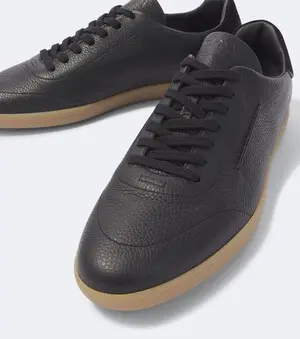 Zegna 232 Leather Lace-up Sneakers - Black