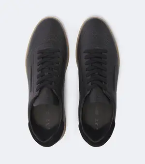 Zegna 232 Leather Lace-up Sneakers - Black