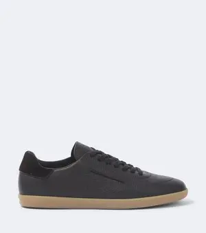 Zegna 232 Leather Lace-up Sneakers - Black