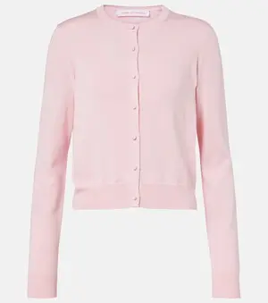 Carolina Herrera Cropped Silk And Cotton Cardigan - Pink