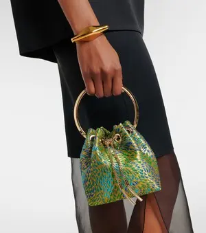 JIMMY CHOO Bon Bon Brocade Bucket Bag