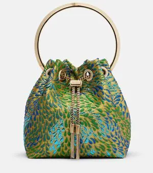 JIMMY CHOO Bon Bon Brocade Bucket Bag