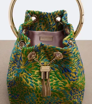 JIMMY CHOO Bon Bon Brocade Bucket Bag