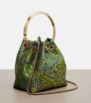 JIMMY CHOO Bon Bon Brocade Bucket Bag
